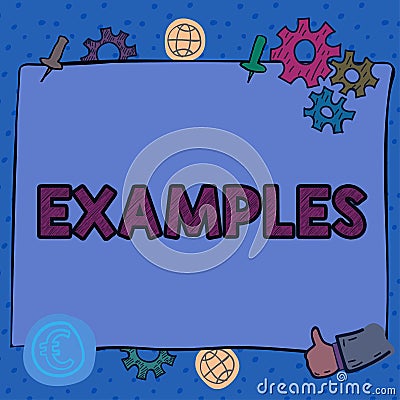 Text Sign Showing Examples. Word Written On Photo Sample Model To ...