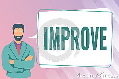 Text Sign Showing Improve. Concept Meaning Make Become Better ...