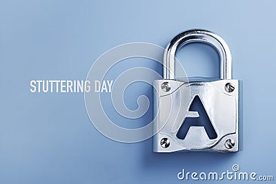 Text Stuttering Day And Padlock With An A, AI Generated Royalty-Free ...