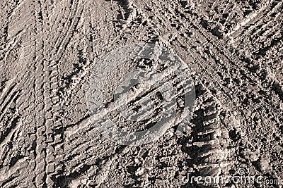 Texture Of Dark Brown Road Dirt With Tire Tracks Stock Photo - Image ...