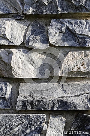 Gray Stone Wall Made Of Rectangular Blocks Of Different Surface ...