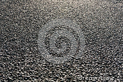 Texture, Surface Of Rough Asphalt. Side View Of A Dark Gray Granular ...