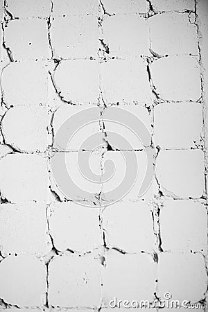 The Texture Of A White Brick Wall With Small Square Bricks. Royalty ...