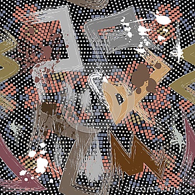 Textured Graffiti Style Seamless Pattern. Digital Halftone Colorful ...