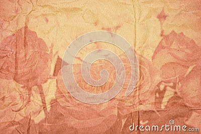 Textured Old Paper With Vintage Roses In Double Exposure Stock Photo ...