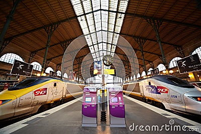 TGV Trains At Platform Of Gare De L'Est Editorial Photo - Image: 20004726