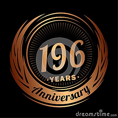 196 Years Anniversary. Elegant Anniversary Design. 196th Logo. Vector ...