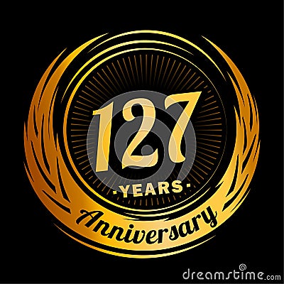 127 Years Anniversary. Elegant Anniversary Design. 127th Logo. Cartoon ...