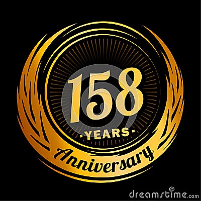 158 Years Anniversary. Elegant Anniversary Design. 158th Logo. Vector ...