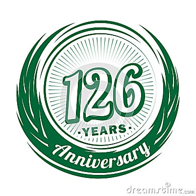 126 Years Anniversary. Elegant Anniversary Design. 126th Logo. Cartoon ...