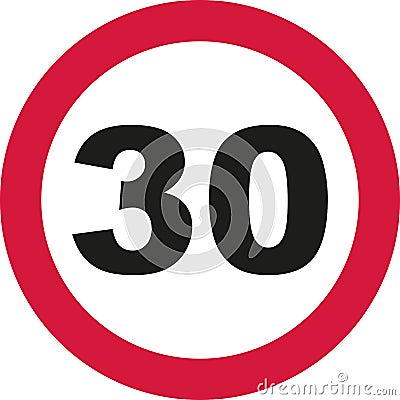 30th Birthday - Traffic Sign Cartoon Vector | CartoonDealer.com #107203711