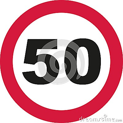 50th Birthday - Traffic Sign Vector Illustration | CartoonDealer.com ...
