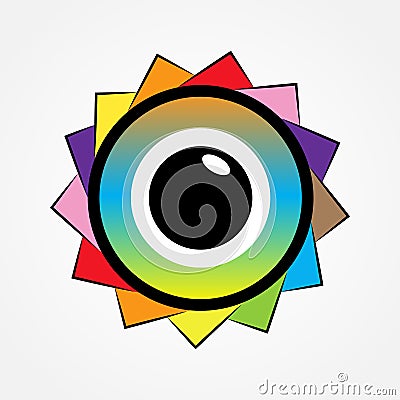 Camera Lance Logo Design Vector Illustration | CartoonDealer.com #143184528