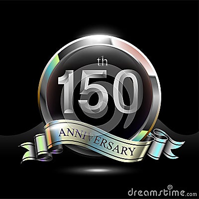 150th Silver Anniversary Logo Cartoon Vector | CartoonDealer.com #250346803