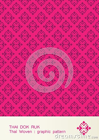 Thai Dok Ruk Woven Pattern Vector Illustration | CartoonDealer.com ...