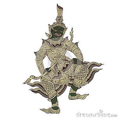 Thai Warrior Demon Illustration Royalty Free Stock Images - Image: 33800269