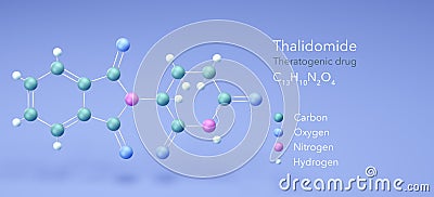 Thalidomide, Molecular Structures, Theratogenic Drug, 3d Model ...