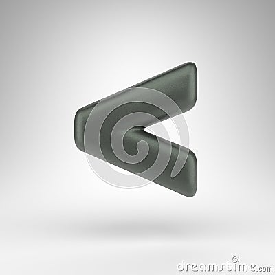 Less Than Symbol On White Background. Anodized Green 3D Sign With Matte ...