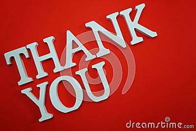 Thank You Alphabet Letters On Red Background Stock Photo ...