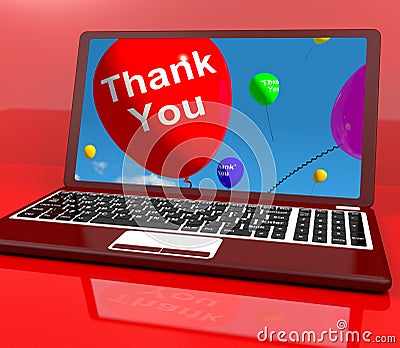 Thank You Balloon On Computer Stock Image - Image: 26475811