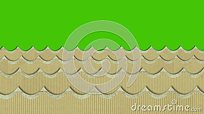 Theatrical Windy Cardboard Sea Waves Moving on a Green Screen ...