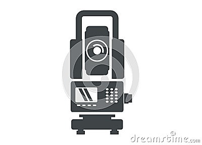Theodolite. Simple Illustration In Black And White | CartoonDealer.com ...