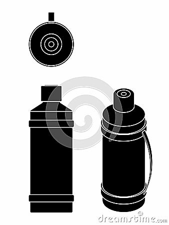 Thermal Pot Colored. Black Fill. Vector Illustration | CartoonDealer ...