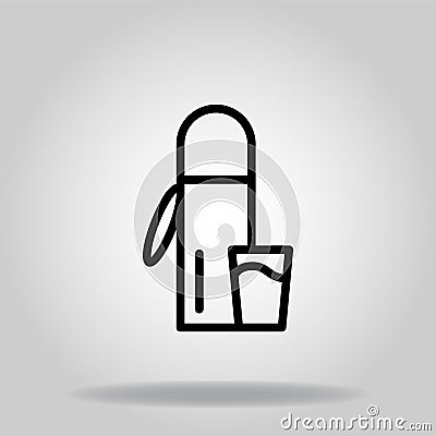 Thermos Icon Or Logo In Outline Vector Illustration | CartoonDealer.com ...