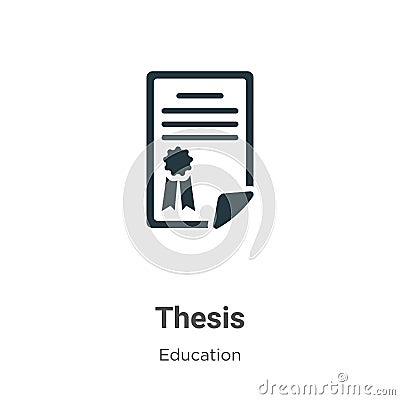 Thesis Vector Icon On White Background. Flat Vector Thesis Icon Symbol ...