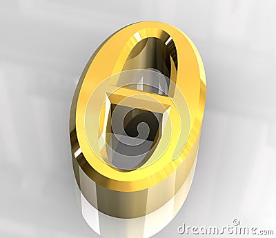 Theta Symbol In Gold (3d) Stock Photo | CartoonDealer.com #5415822