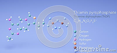 Thiamine Pyrophosphate, Molecular Structures, Thiamine Diphosphate, 3d ...
