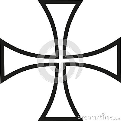 Thin Iron Cross Outline Cartoon Vector | CartoonDealer.com #107174891