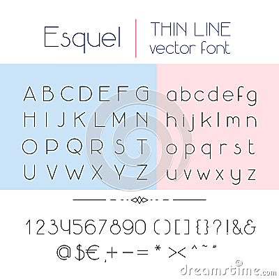 Thin Line Font Stock Vector - Image: 71952031