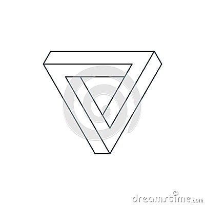 Thin Line Penrose Triangle Or Impossible Triangle Cartoon Vector ...