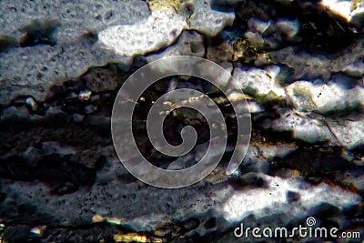 Thin Section Of Quartz Crystals Under The Microscope Royalty-Free Stock ...