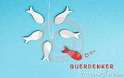 Think Different Stands In German Language On The Blue Background, Red ...