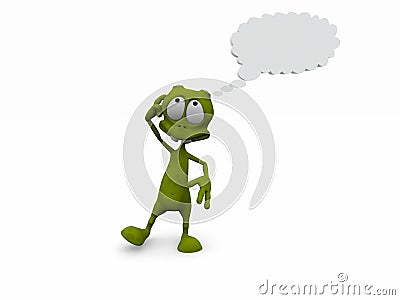 Thinking 3D Alien Royalty Free Stock Photos - Image: 8344278