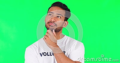 Thinking, Idea and Man in a Studio with Green Screen for Dreaming ...