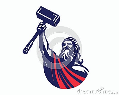 Thor God Of Thunder Logo Vector Illustration | CartoonDealer.com #309855262