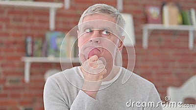 Thoughtful Senior Old Man Thinking Stock Video - Video of brainstorming ...