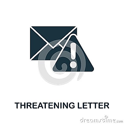 Threatening Letter Icon. Monochrome Simple Line Harassment Icon For ...