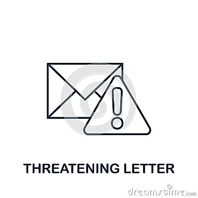 Threatening Letter Icon. Monochrome Simple Line Harassment Icon For ...
