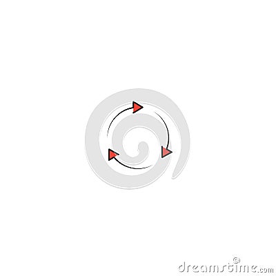 Three Arrows Cycle Vector Icon Symbol Isolated On White Background ...