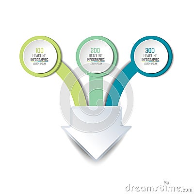 Three Arrows Merging Into One Point. Infographics Chart, Scheme ...