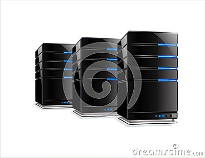 Three Black Computer Servers Stock Photography - Image: 2542262