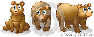 Three Brown Bears Stock Vector - Image: 39024283