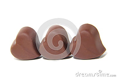 Three Chocolate Candy In The Shape Of Heart Royalty-Free Stock Image ...