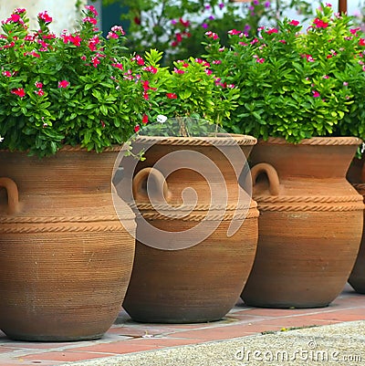 Three Coiled Clay Pots Royalty Free Stock Image - Image: 1093556