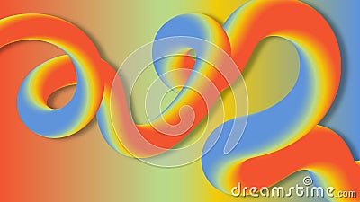 Three Colorful, Intertwined Loops On Gradient Background Cartoon Vector ...