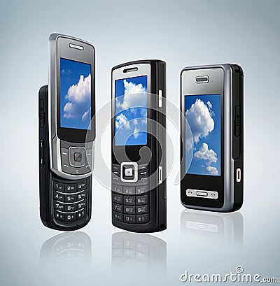 Three Different Types Of Mobile Phones Stock Images - Image: 10569214